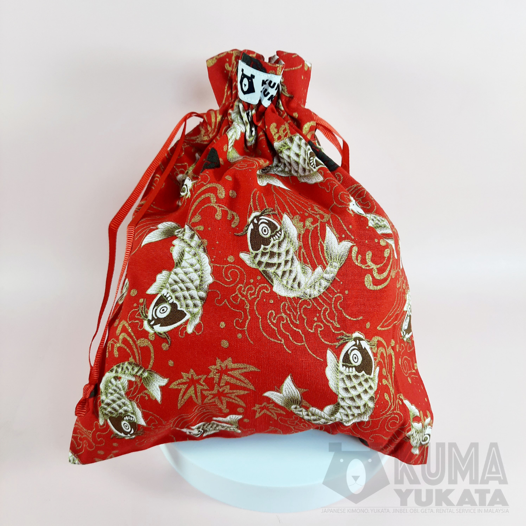 Bag Kinchaku (Japanese drawstring bag) #1 – KIMONO MALAYSIA